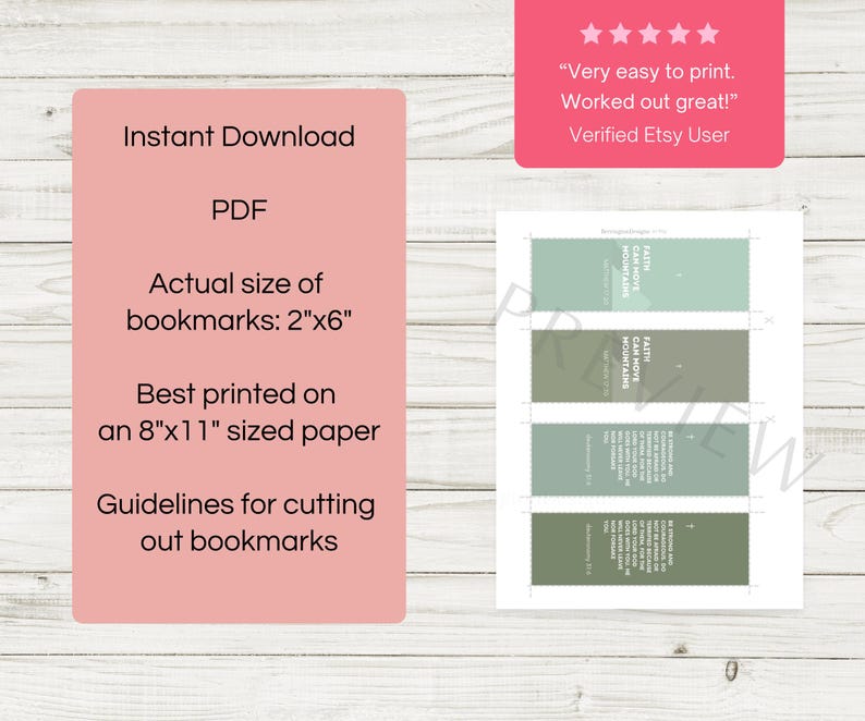 Green Bible Verse Scripture Printable Bookmarks | Faith Can Move ...
