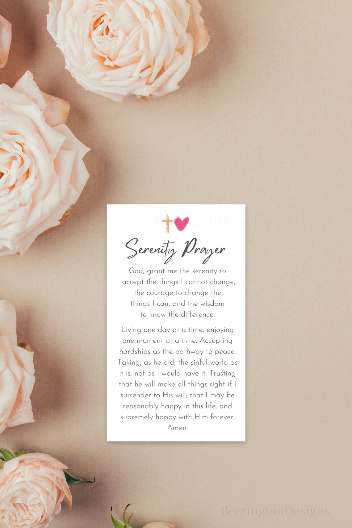 Full Serenity Prayer Card Printable, Cute and Simple Wallet-sized ...