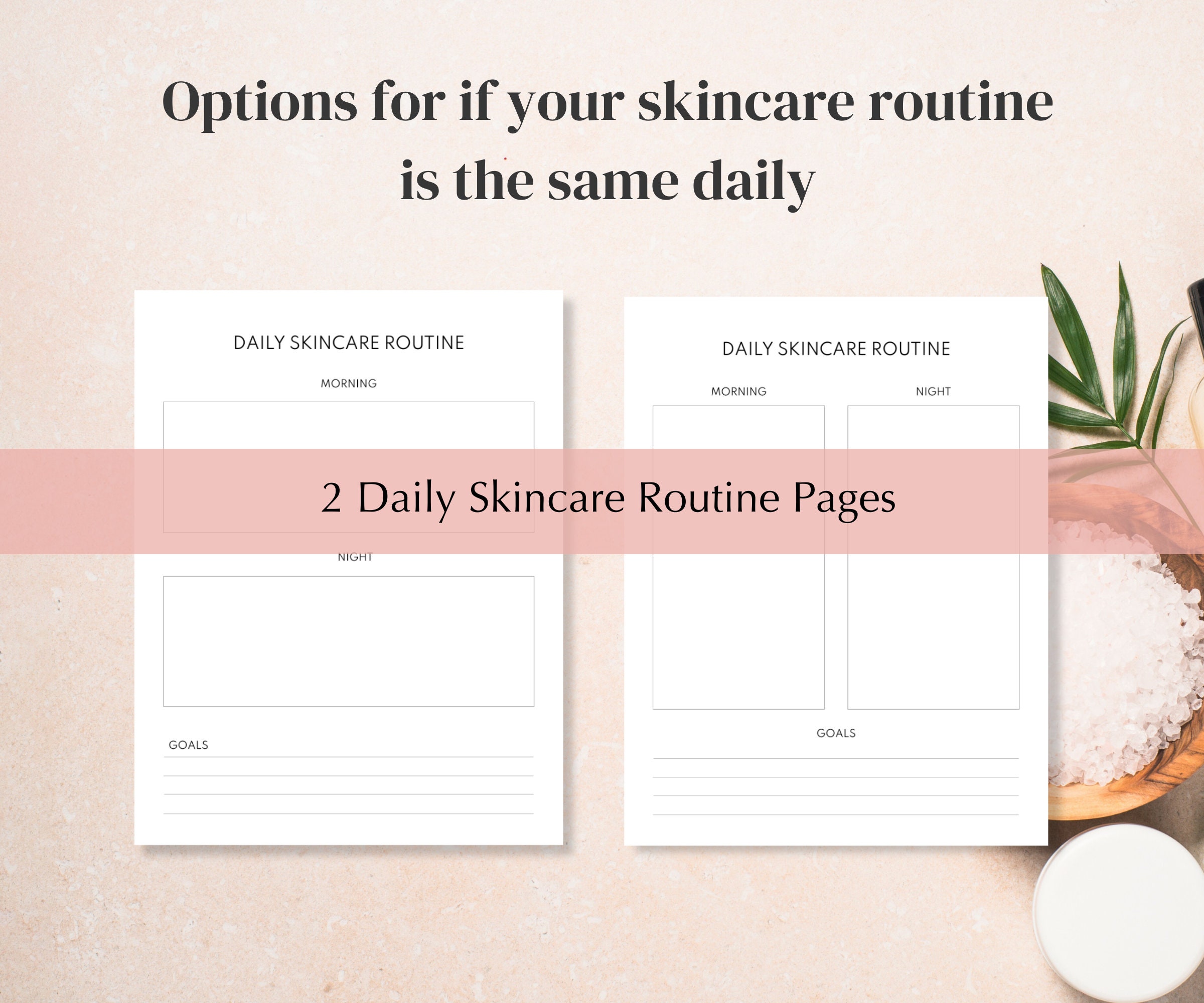 Minimalist Skincare Templates, Weekly Beauty Routine Planner, Daily and ...