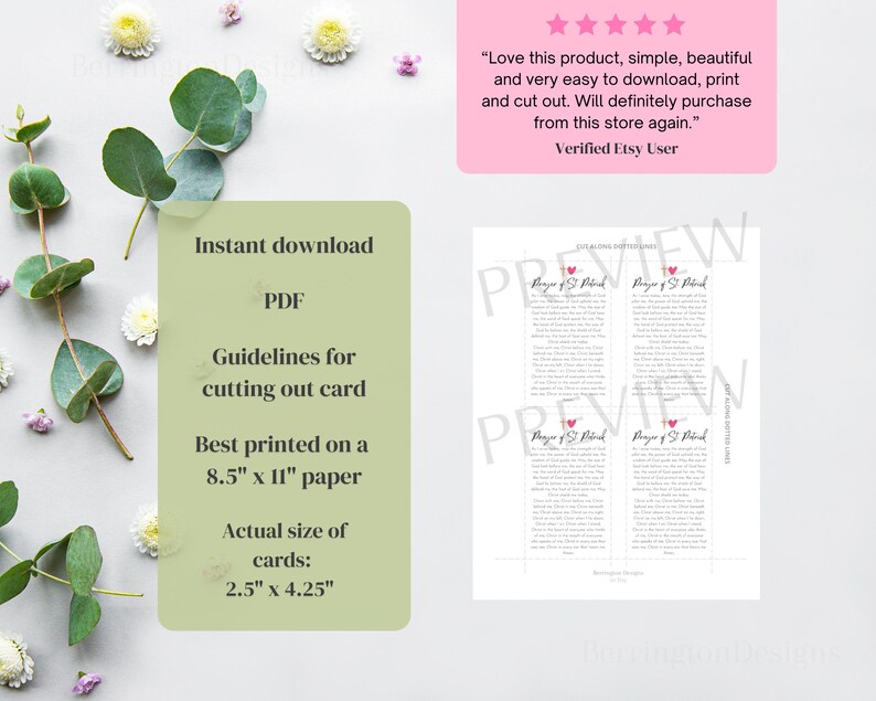 Prayer of Saint Patrick, Printable Prayer Card, St. Patrick's Prayer ...