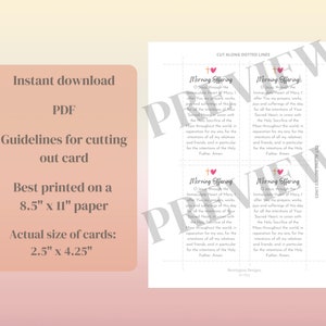 Morning Offering Prayer Card Printable Prayer Card Catholic - Etsy