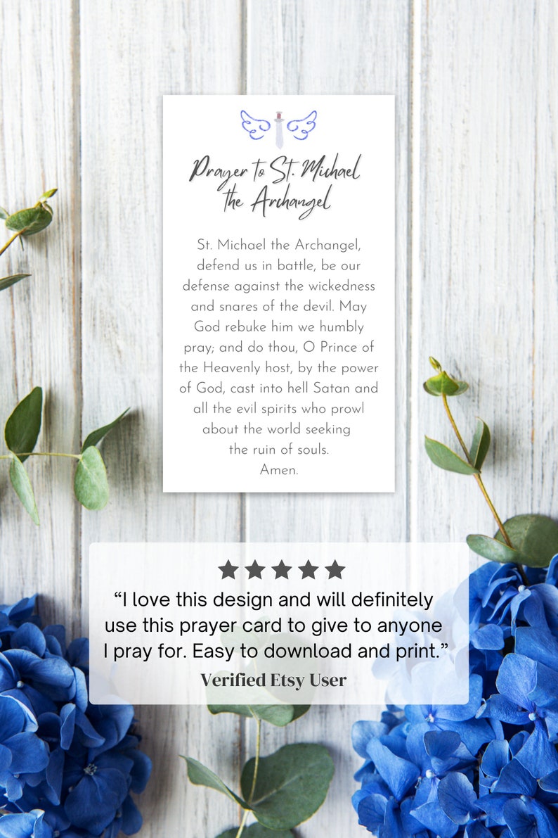 St. Michael Prayer Card Printable Cute Wallet Size Prayer to Saint ...