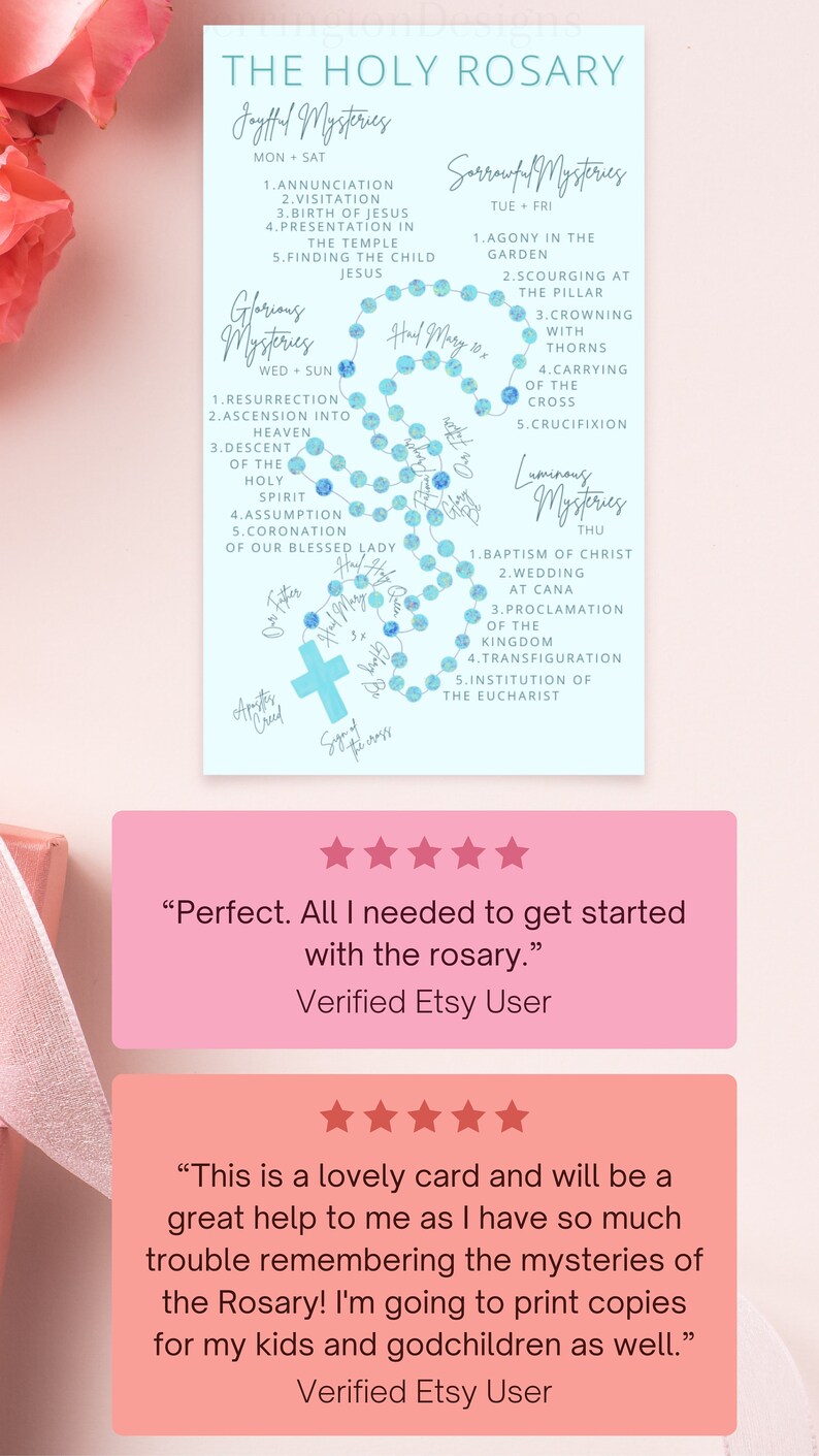 How to Pray the Holy Rosary Printable Prayer Card - Etsy