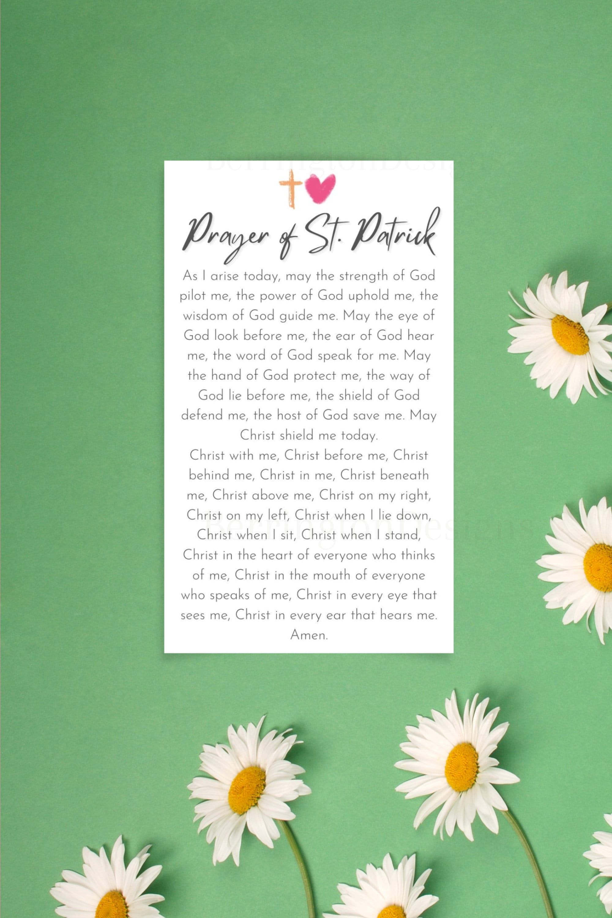 Prayer of Saint Patrick, Printable Prayer Card, St. Patrick's Prayer ...