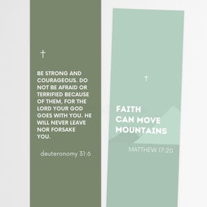 Green Bible Verse Scripture Printable Bookmarks | Faith Can Move ...