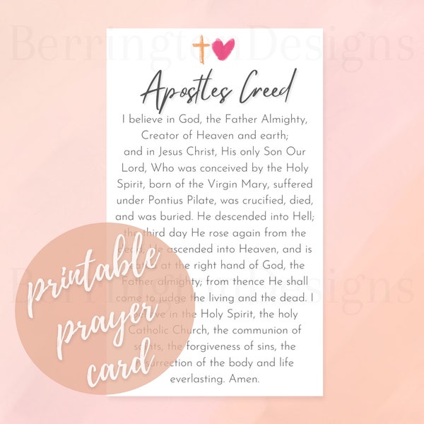 Printable Apostles Creed - Etsy