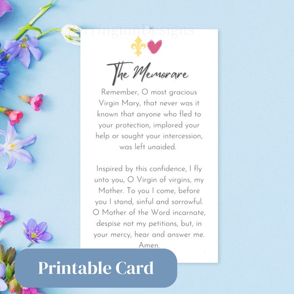 Memorare Prayer Card - Etsy