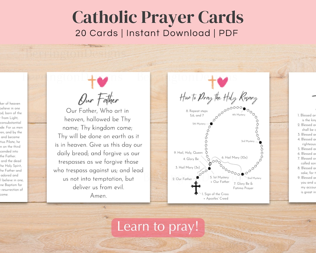 Catholic Prayer Cards for Kids | Simple, Printable Learn to Pray ...