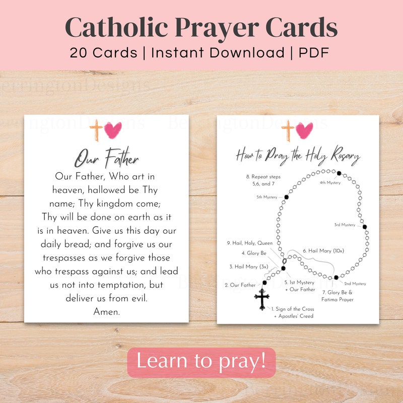 Catholic Prayer Cards - Etsy
