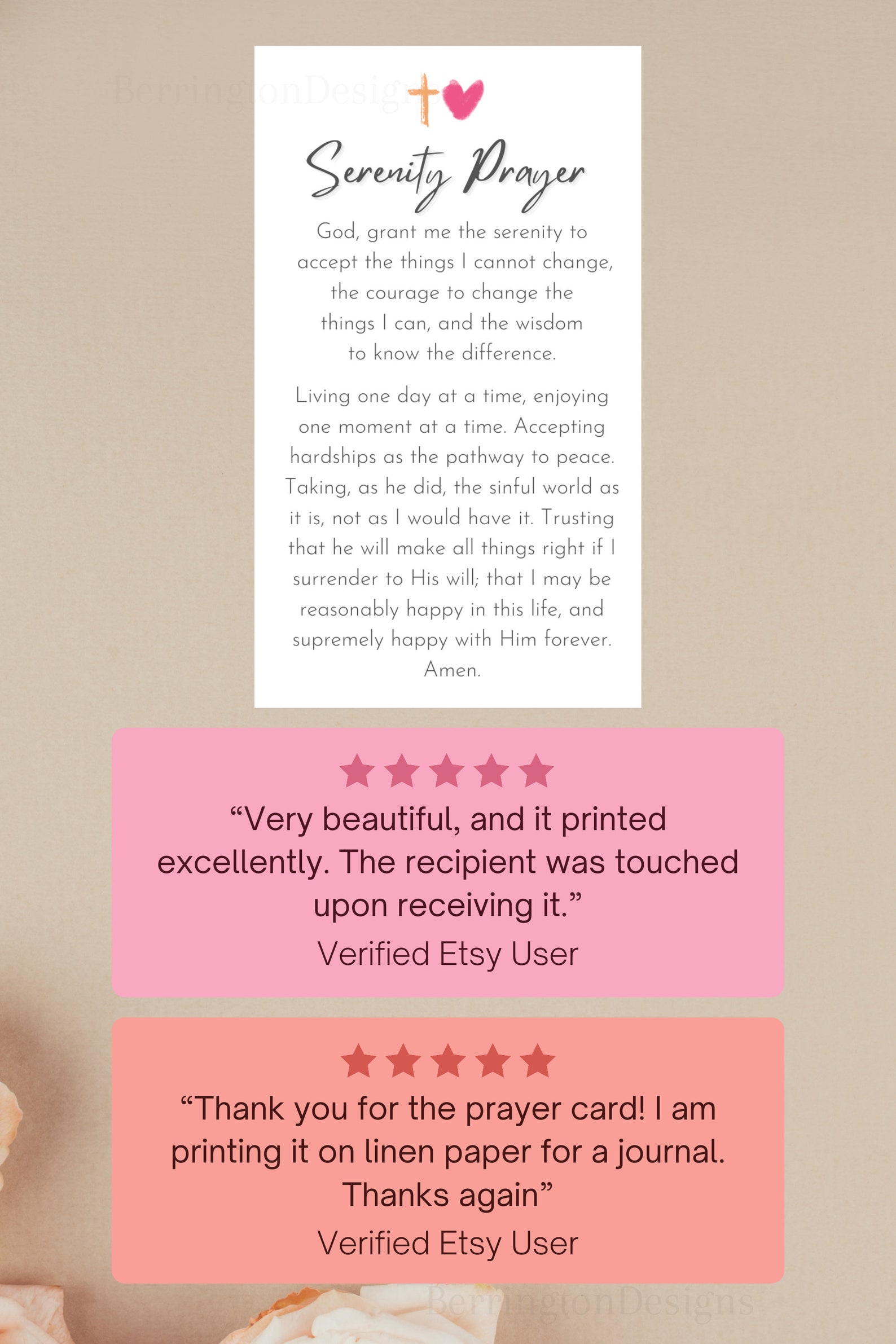 Full Serenity Prayer Card Printable, Cute and Simple Wallet-sized ...