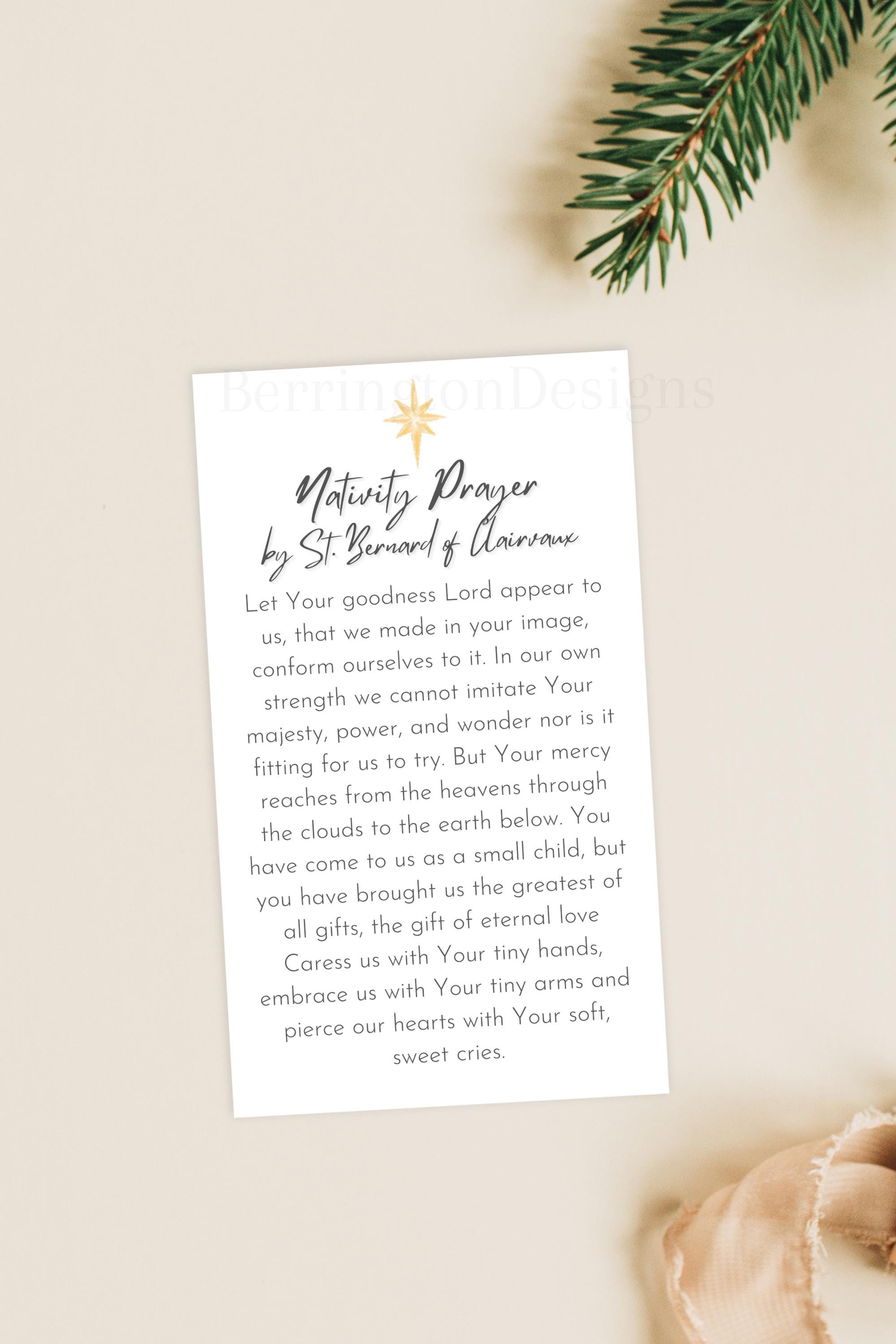 Printable Christmas Prayers by Saints, Nativity Prayer Cards | Pope ...