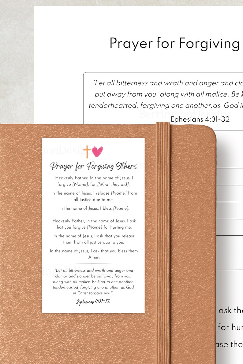 Prayer for Anger and Forgiving Others Printable Card - Etsy