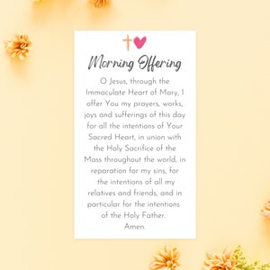 Morning Offering Prayer Card, Printable Prayer Card, Catholic Prayers ...