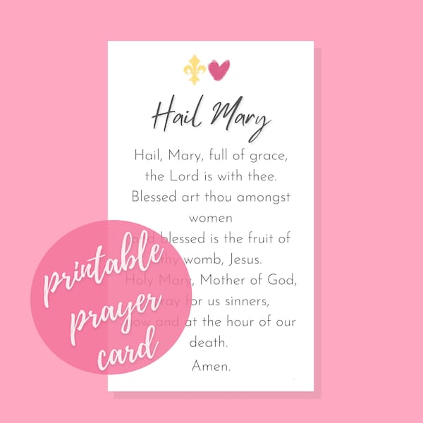 Hail Mary Prayer Printable - Etsy