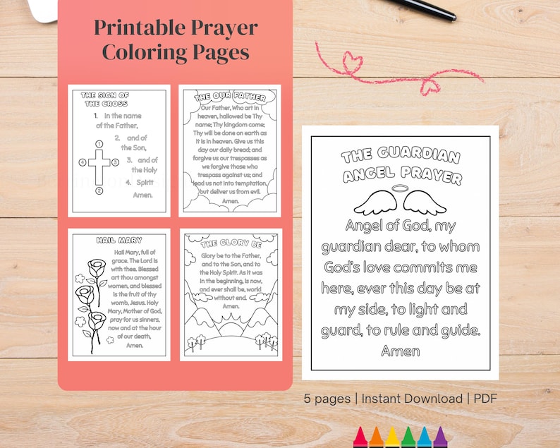Catholic Coloring Pages for Kids to Learn How to Pray | Printable ...