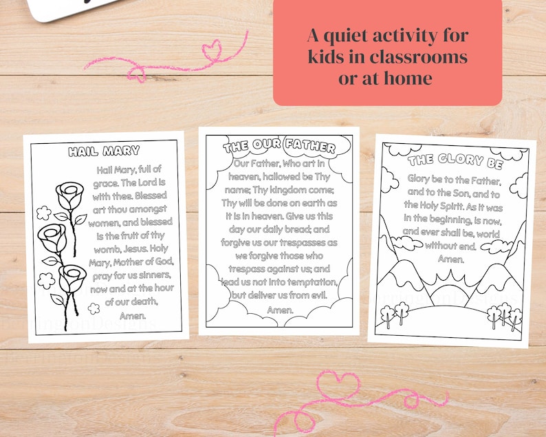 Catholic Coloring Pages for Kids to Learn How to Pray | Printable ...