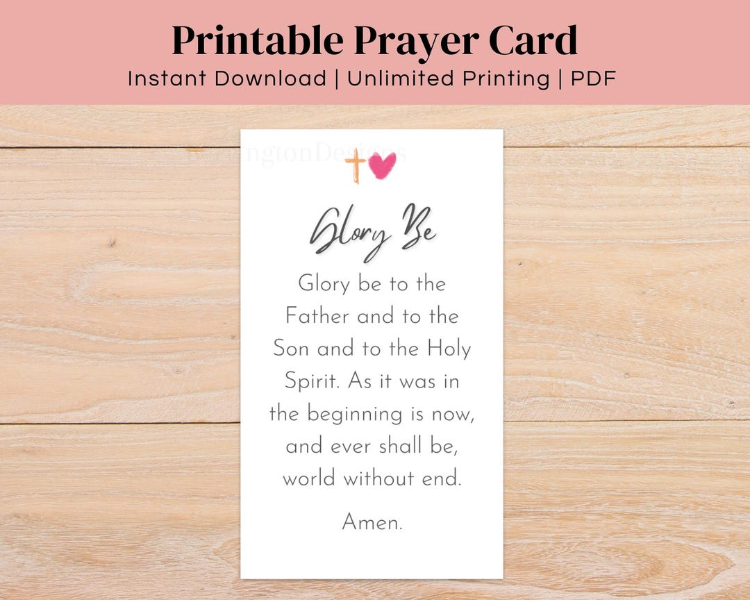 Catholic Glory Be Prayer Printable Card - Wallet Sized - Etsy