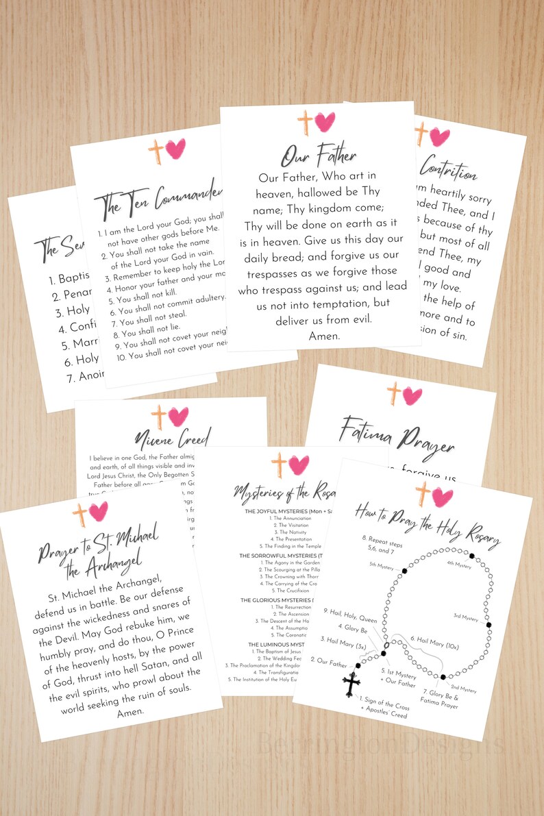 Catholic Prayer Cards for Kids Simple, Printable Learn to Pray ...