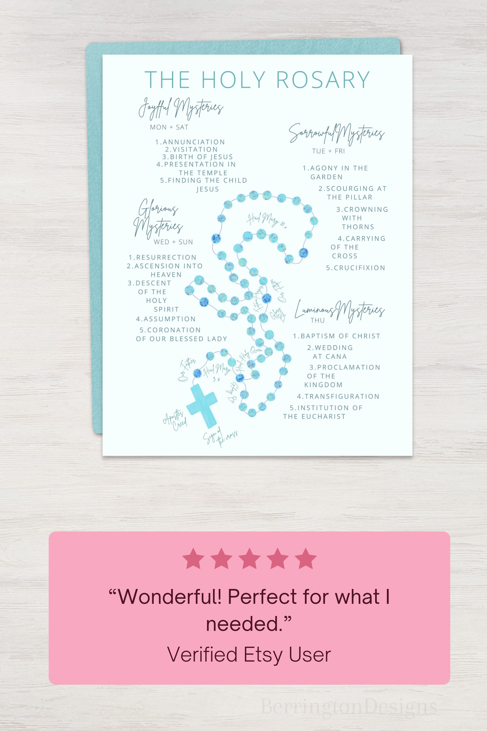 How to Pray the Holy Rosary Catholic Printable Guide | Mysteries of the ...