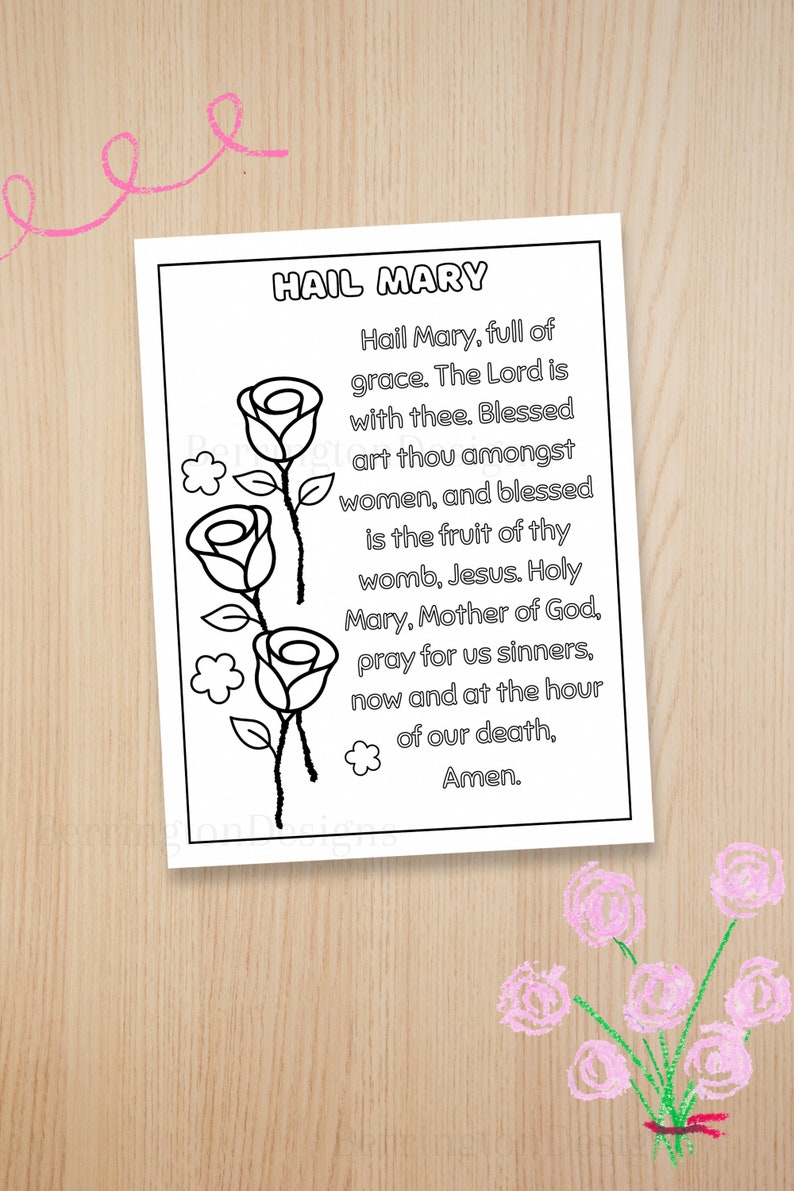Catholic Coloring Pages for Kids to Learn How to Pray | Printable ...