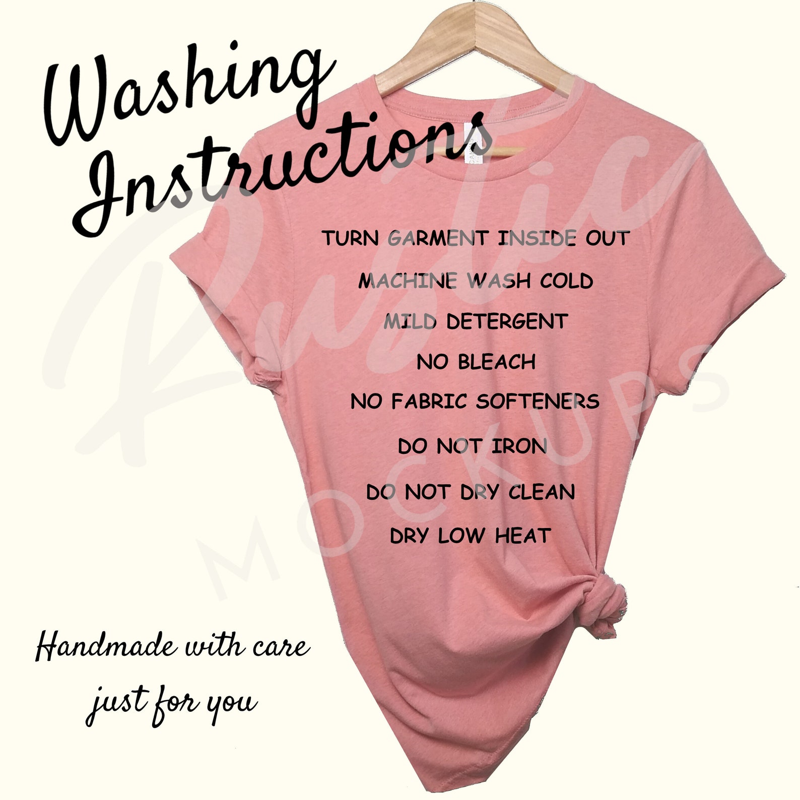 T-shirt Care Instructions Shirt Washing Instructions Care - Etsy