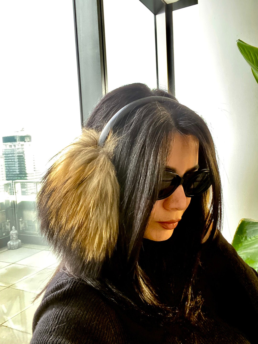 Extra Large Natural Fur Earmuffs - Etsy