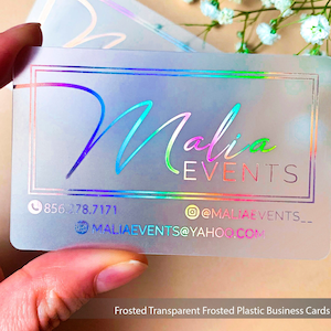 Frosted Matte Plastic Business Cards. Gold, Holographic, Silver Foils ...