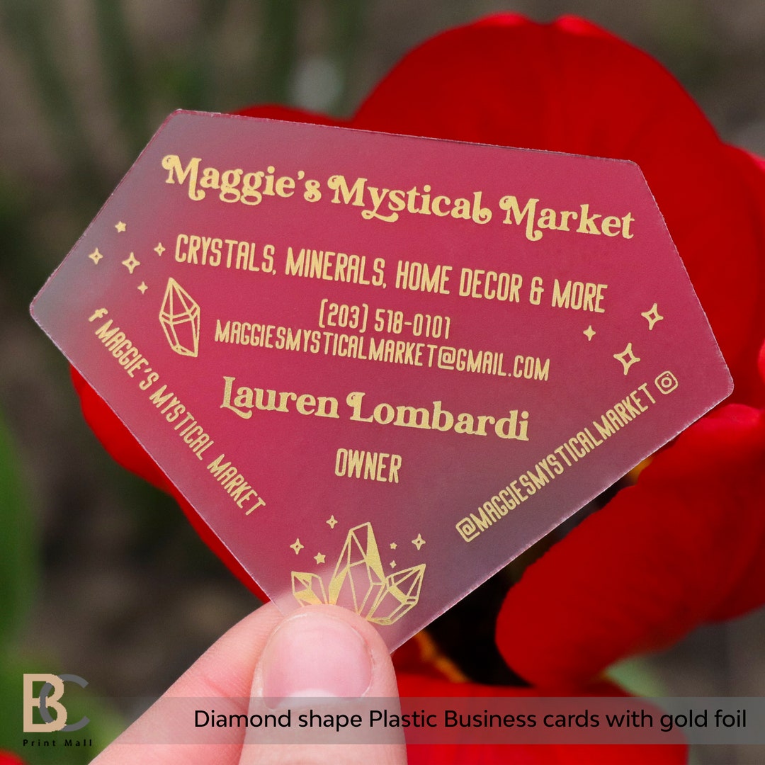 Diamond Business Cards, Shaped Business Cards, Die Cut Plastic Card ...