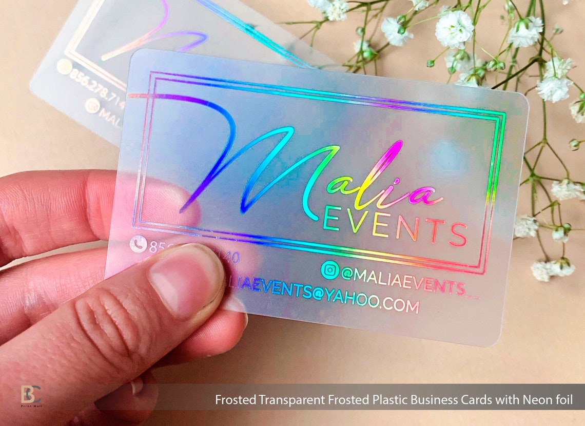 Frosted Matte Plastic Business Cards. Gold Holographic - Etsy
