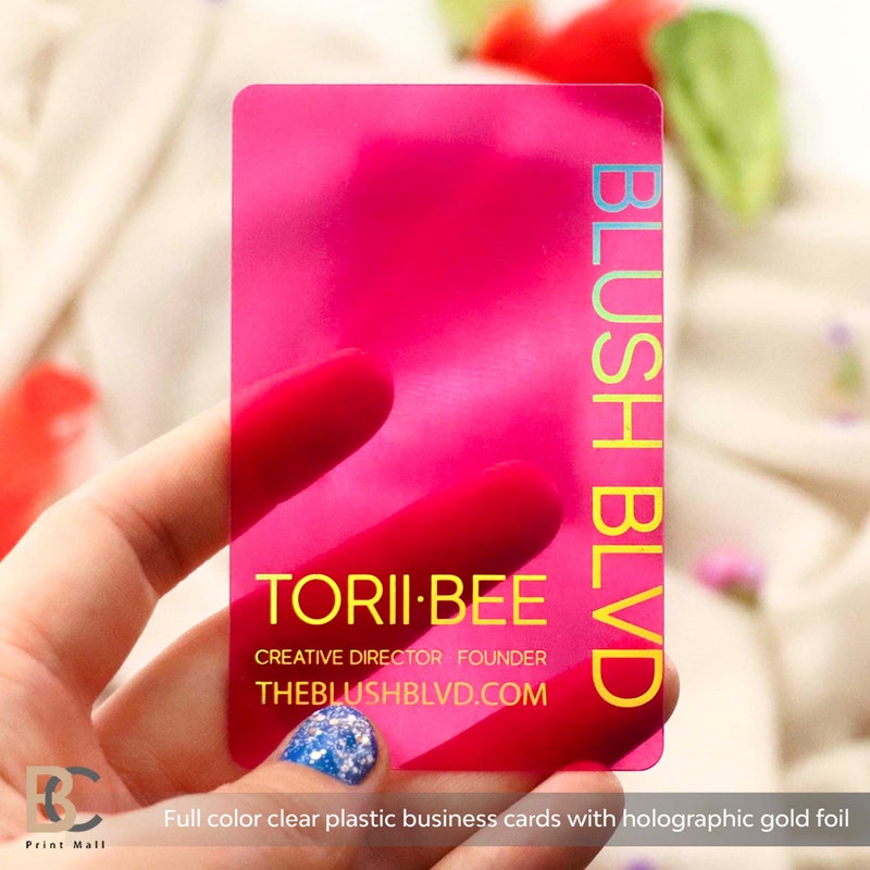 Business Cards Pink Foil - Etsy