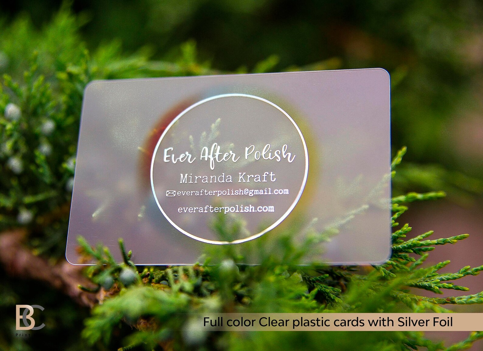 Glossy Transparent Business Cards, Gold Foil, Unique Custom Design ...