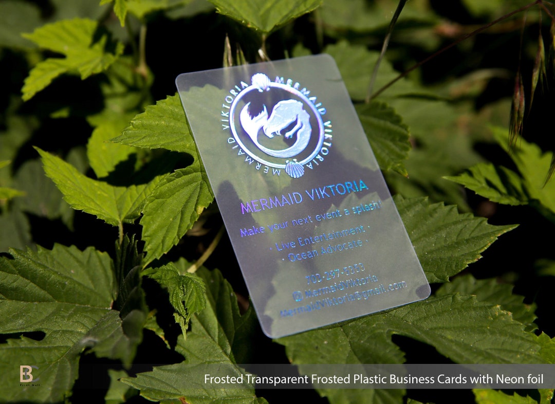 Frosted Matte Plastic Business Cards. Gold Holographic - Etsy