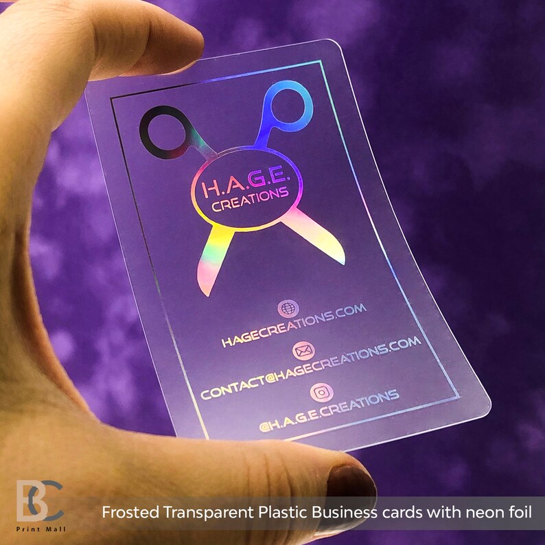 Clear Transparent Business Cards, Holographic Business Cards ...