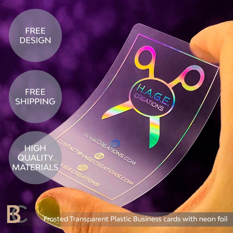 Clear Transparent Business Cards, Holographic Business Cards ...