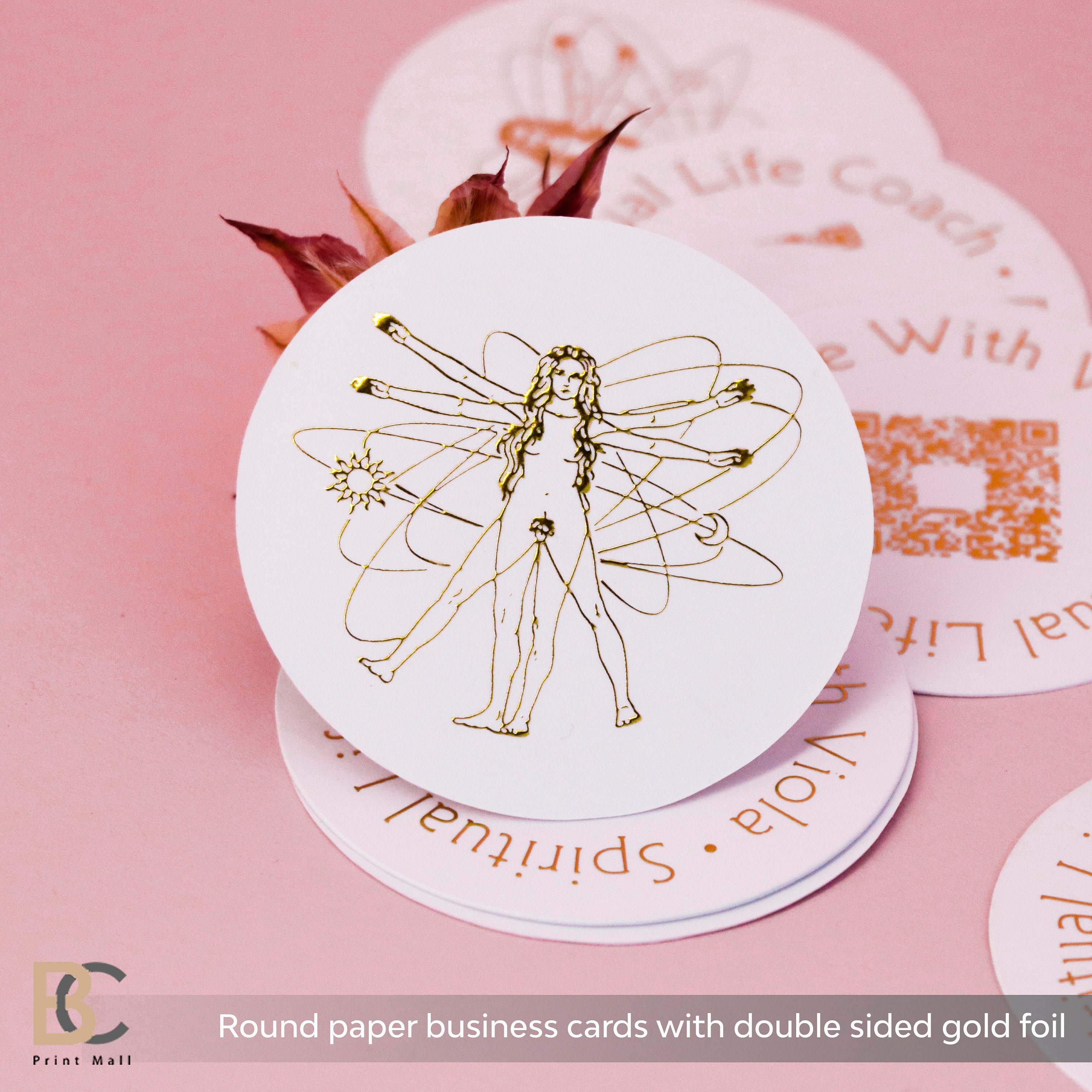 Round Business Cards, QR Code Business Card, Raised Foil Business Cards ...