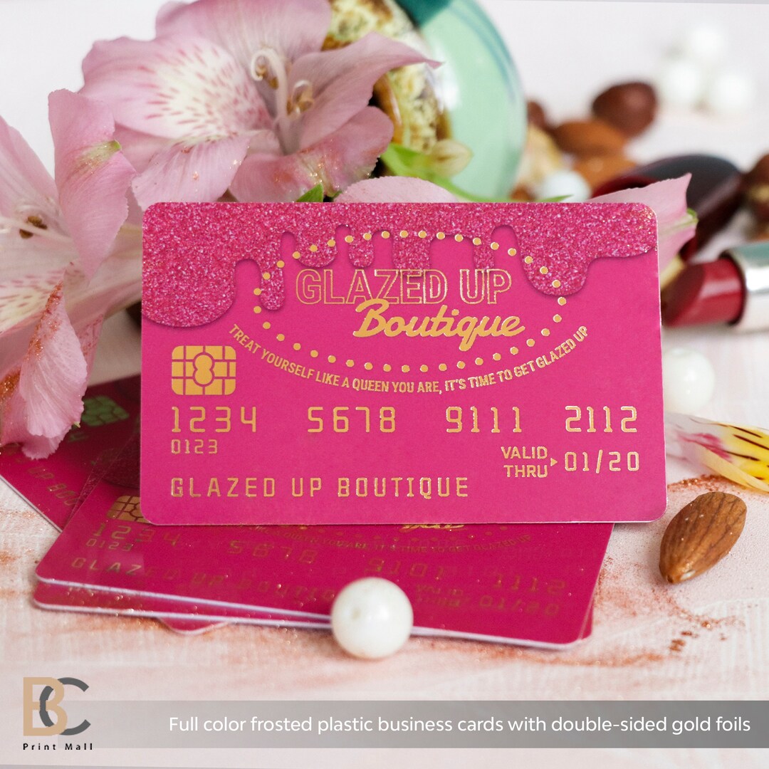 Business Cards Foil Business Cards Pink Full Color Plastic Cards