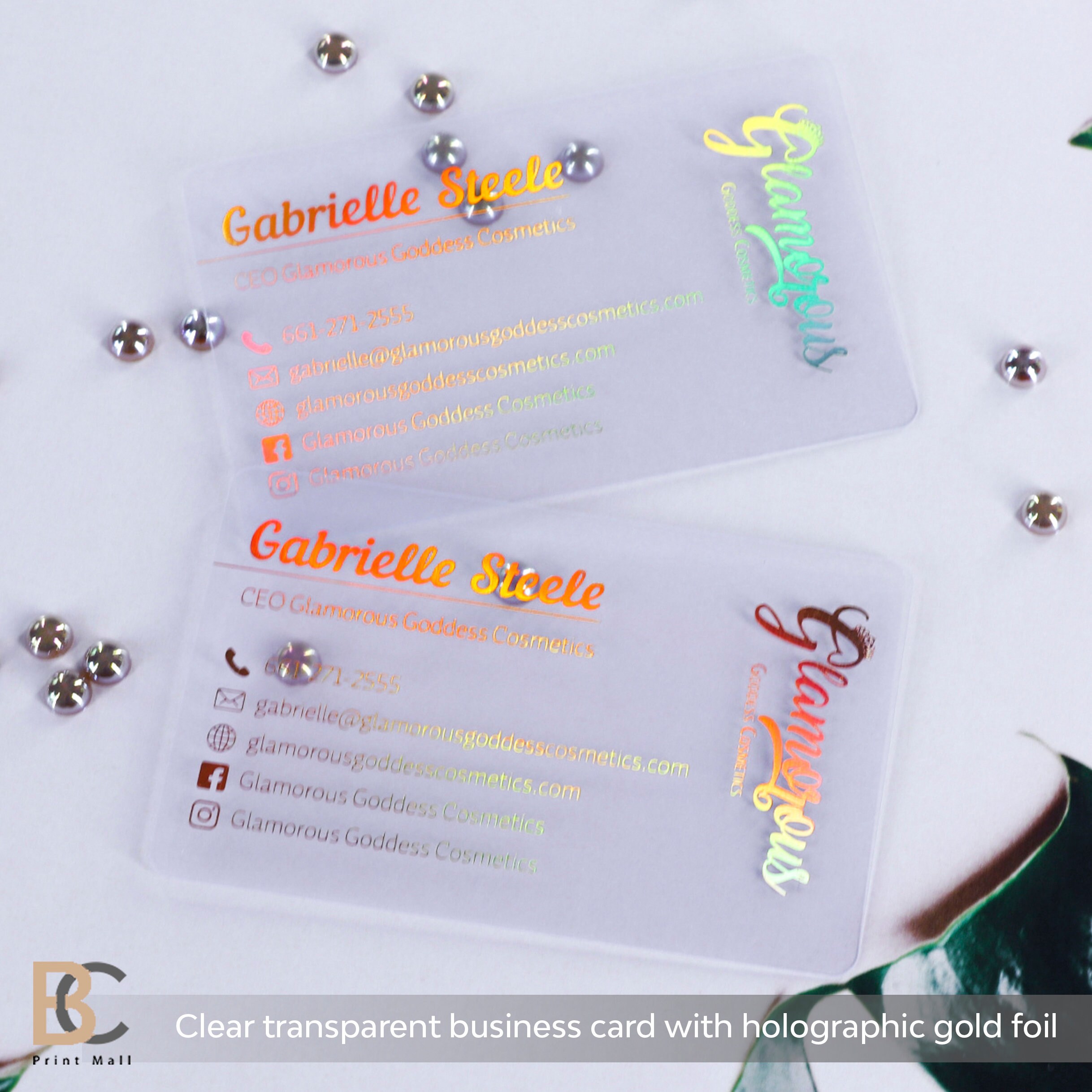 Holographic Business Cards, Plastic Business Cards, Neon Business Card ...