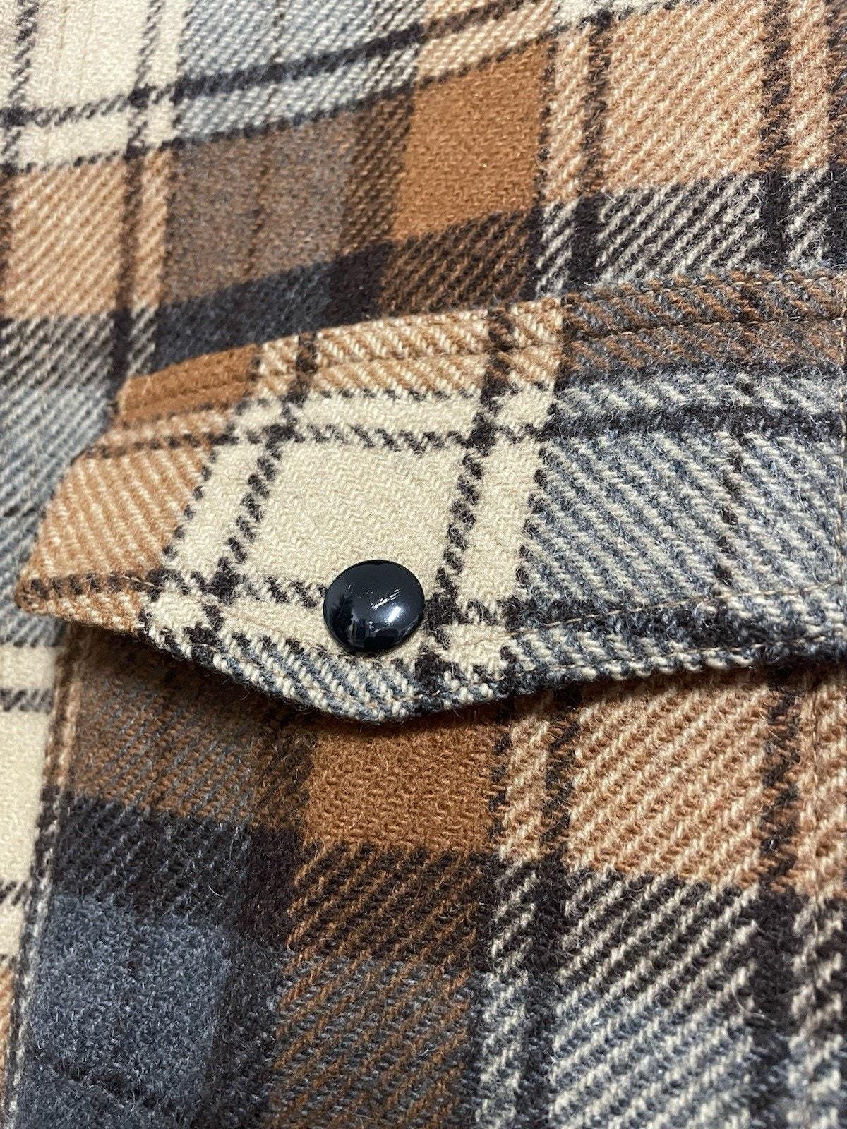 VTG Pendleton Mackinaw Cruiser Jacket Wool USA Plaid Brown Hunting Mens ...