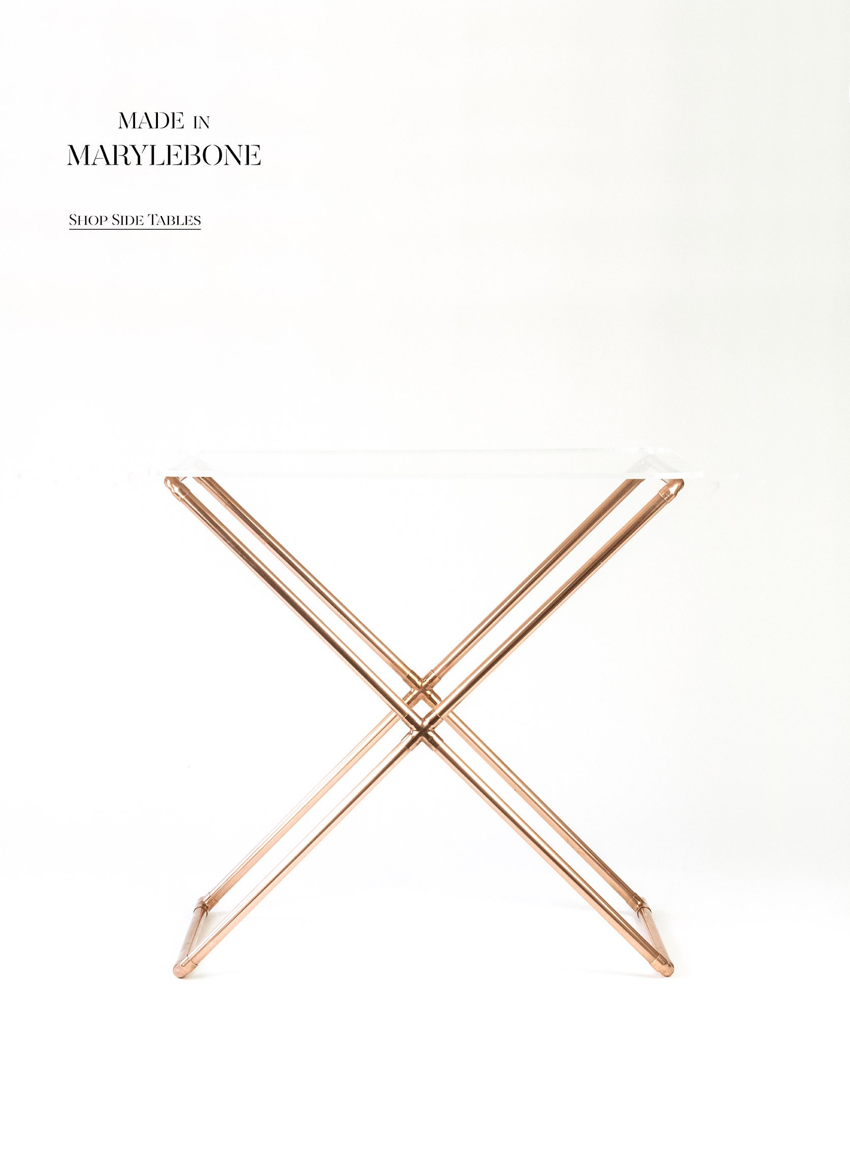 Claire Side Table, Copper & Acrylic - Etsy UK