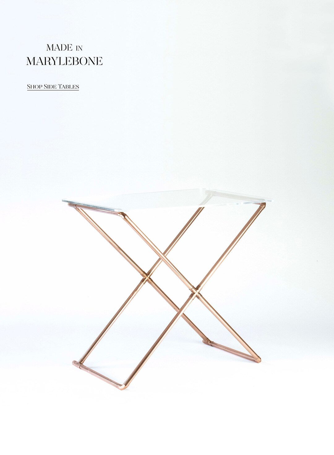 Claire Side Table, Copper & Acrylic - Etsy UK
