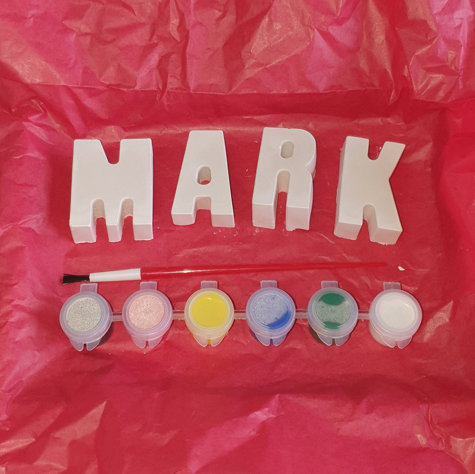 Paint Your Own Personalised Plaster Name, Letters or Word of Your ...