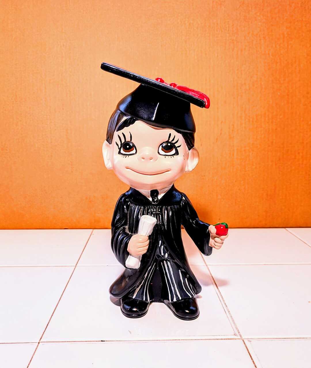 70's Ceramic Graduation Figurine - Etsy