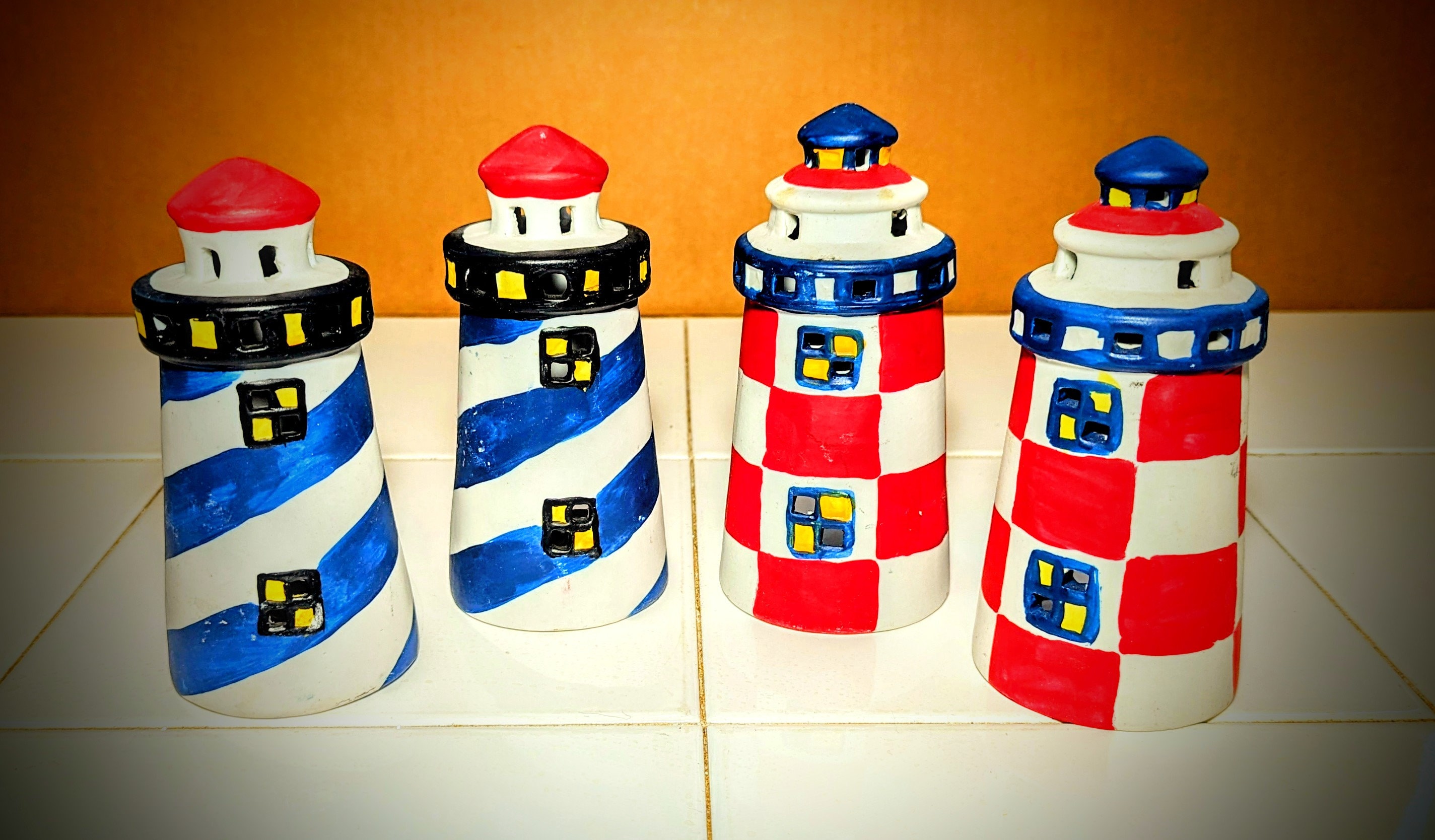 Porcelain Light House Candle Holders - Etsy