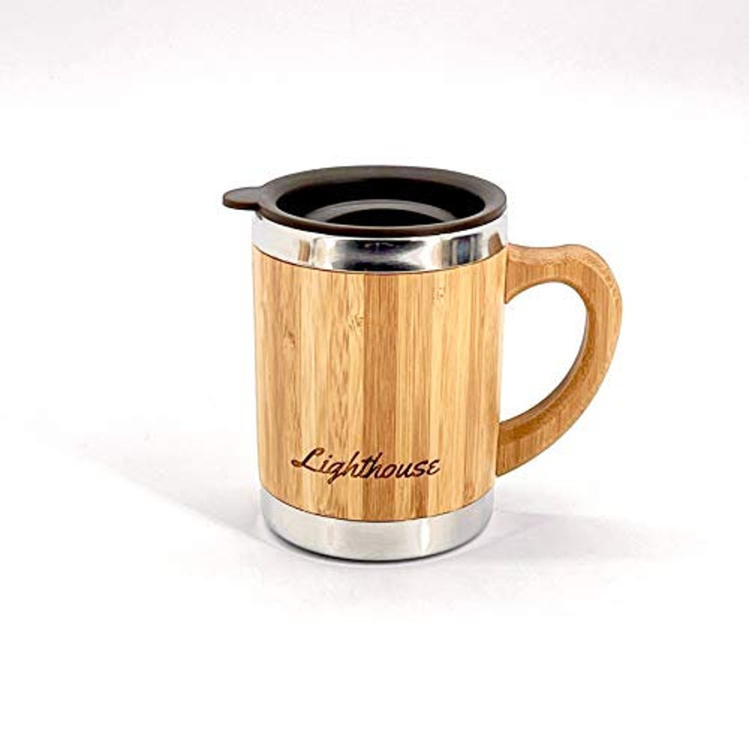 Bamboo Reusable Coffee Mug/cup With Handle - Etsy