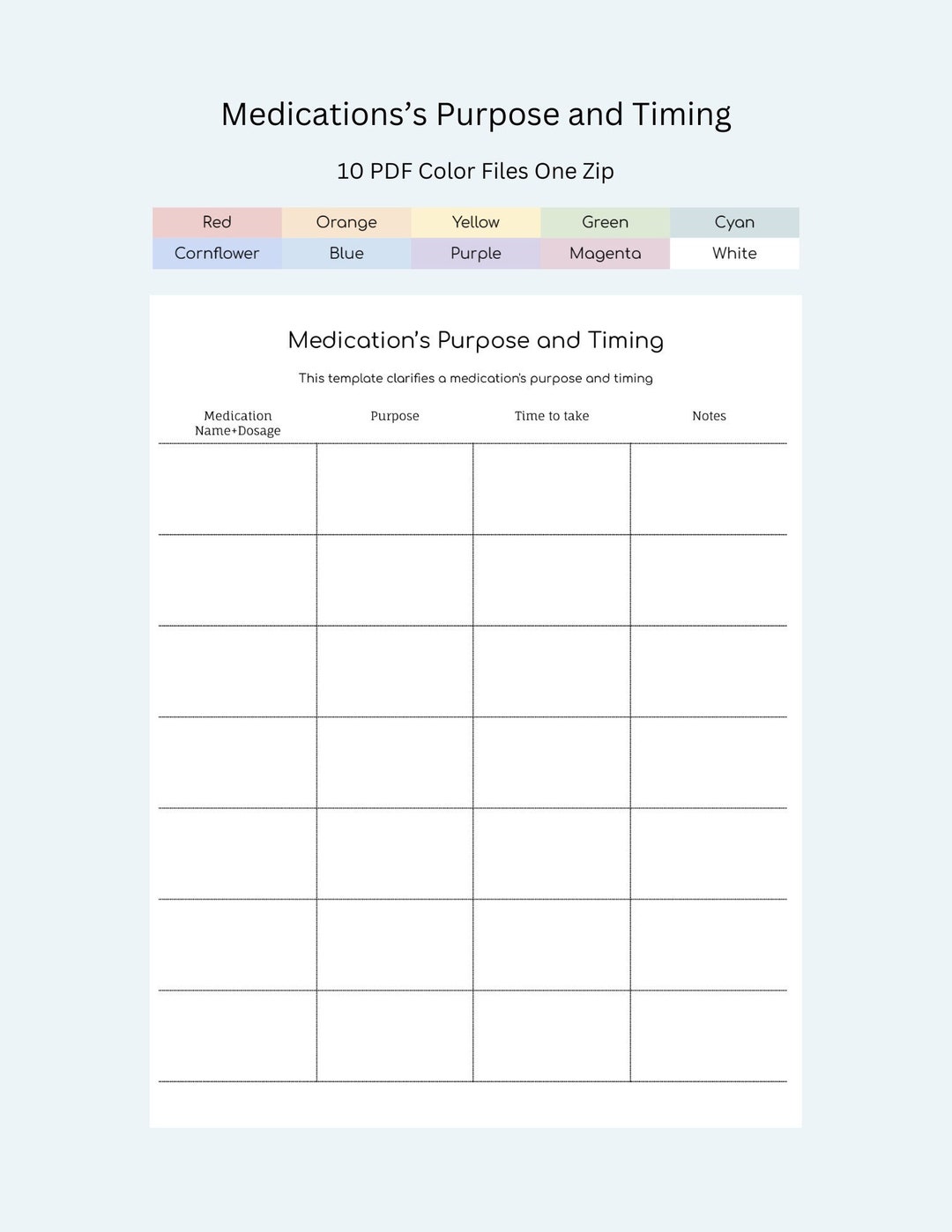 Printable Medication Log and Purpose Tracker | Digital Prescription ...