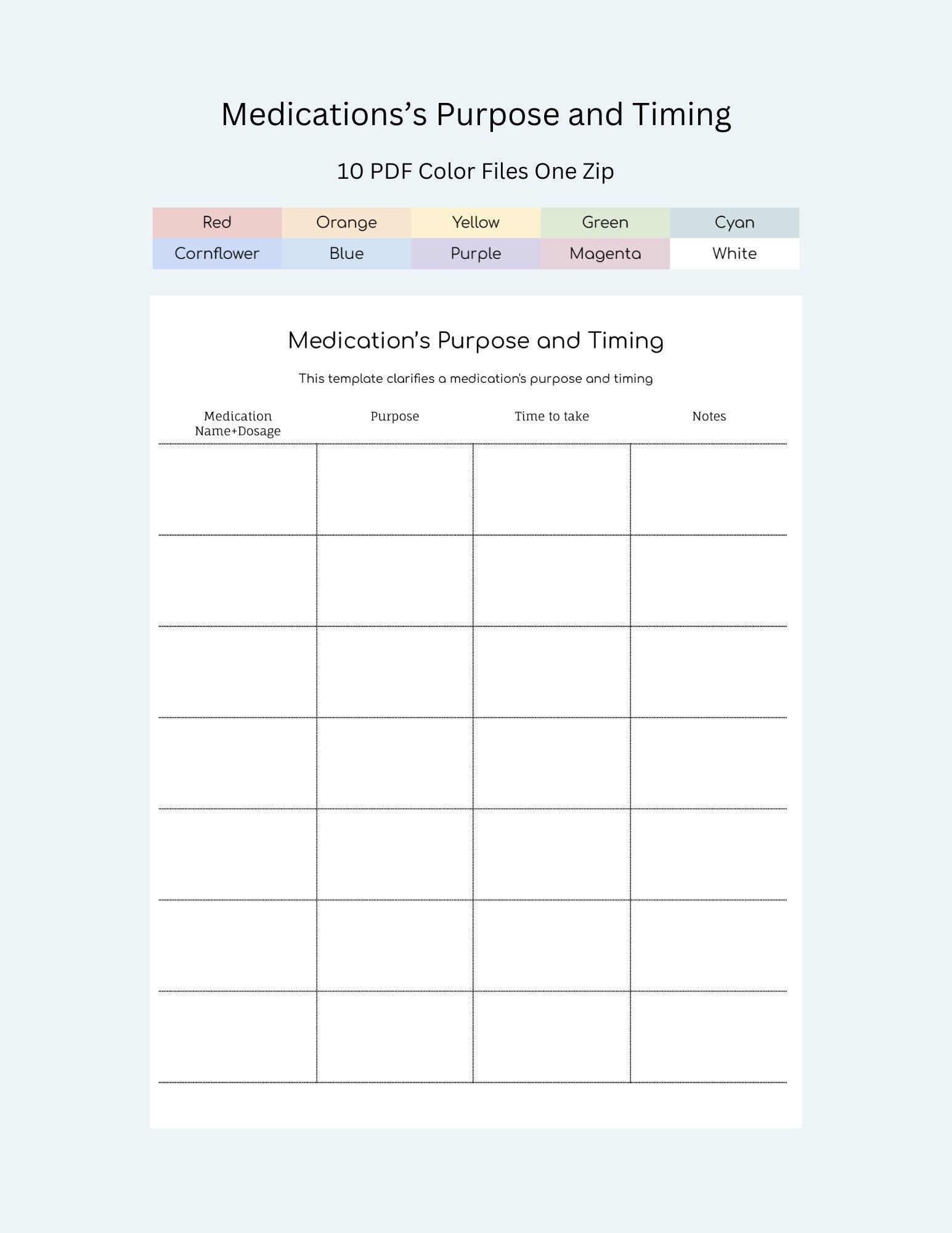 Printable Medication Log and Purpose Tracker | Digital Prescription ...