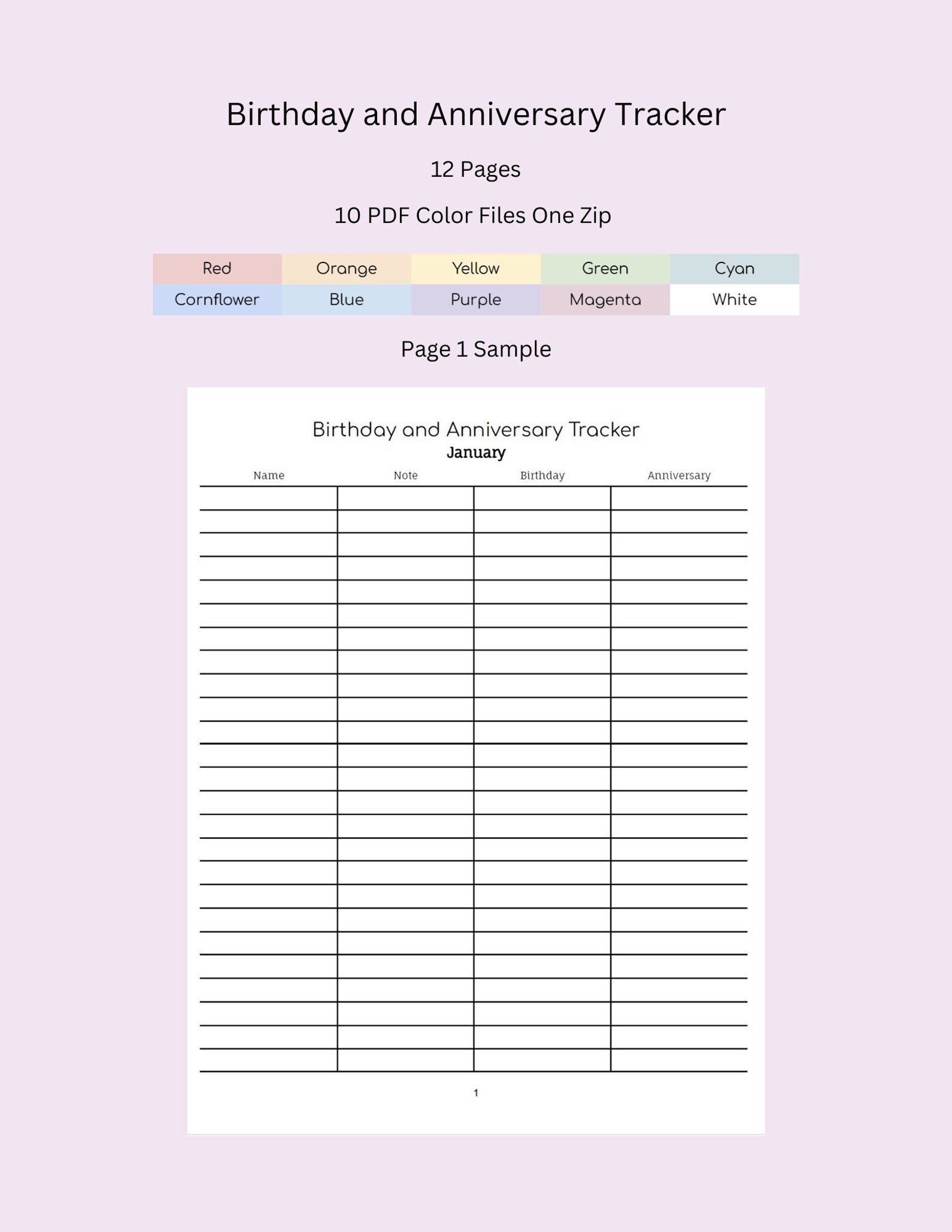 Birthday and Anniversary Tracker - Etsy
