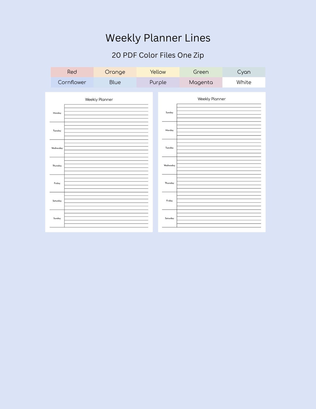 Weekly Planner, Weekly Log, Weekly Journal, Weekly Diary - Etsy