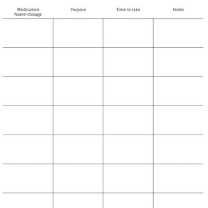 Printable Medication Log and Purpose Tracker | Digital Prescription ...