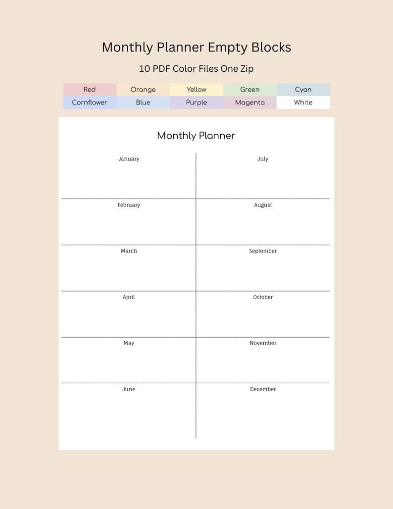 Monthly Planner, Monthly Schedule Log, Monthly Journal, Monthly Diary ...
